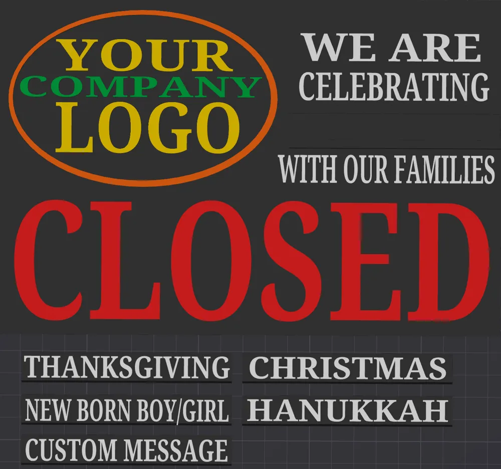 Interchangeable Holiday Closed Sign by Code Name Jessica - MakerWorld