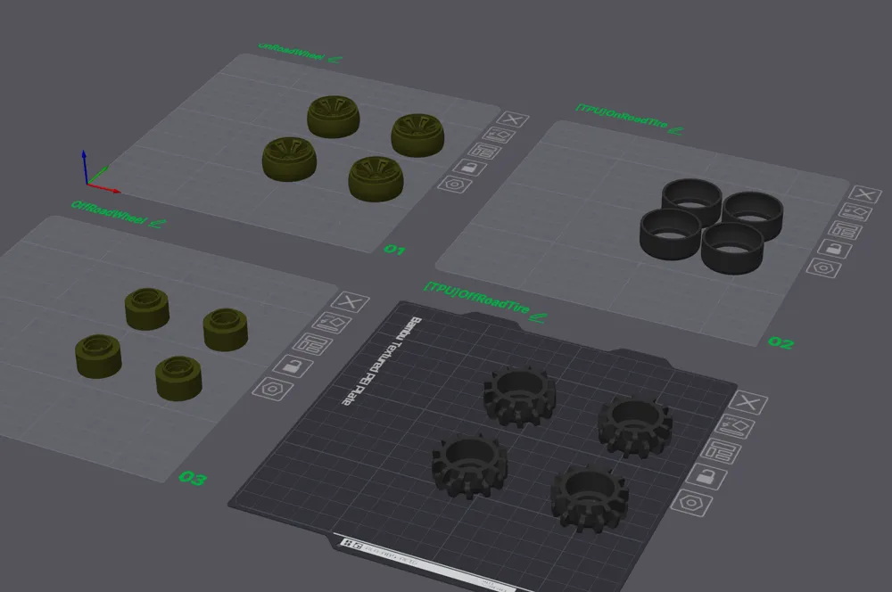 BambuTruck TPU 轮胎 & 车轮 (公路/越野) 来自 SaTL MakerWorld：免费下载 3D 模型