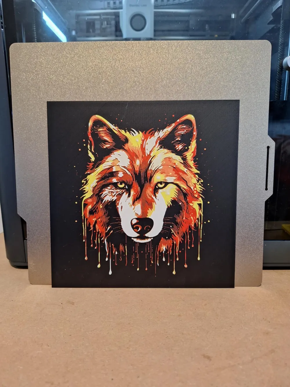 Wolf Fire Drip - Hueforge - 4 colours by 3dGlow MakerWorld: Download ...