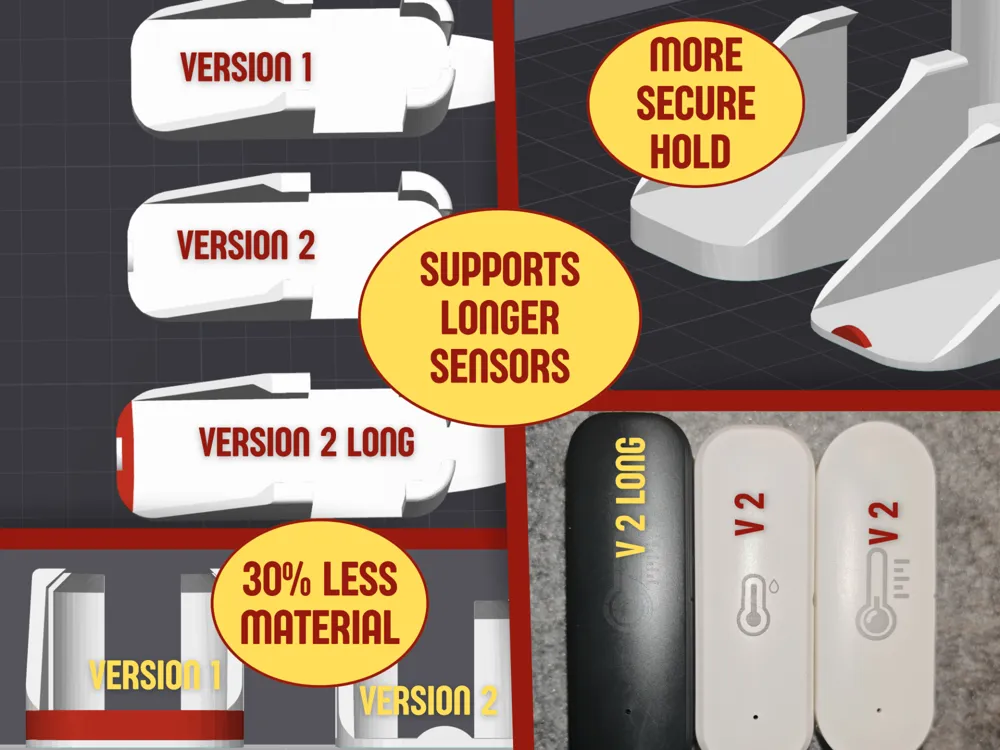 SlimGrip Mount Tuya Sensor Clip by Patrick - MakerWorld