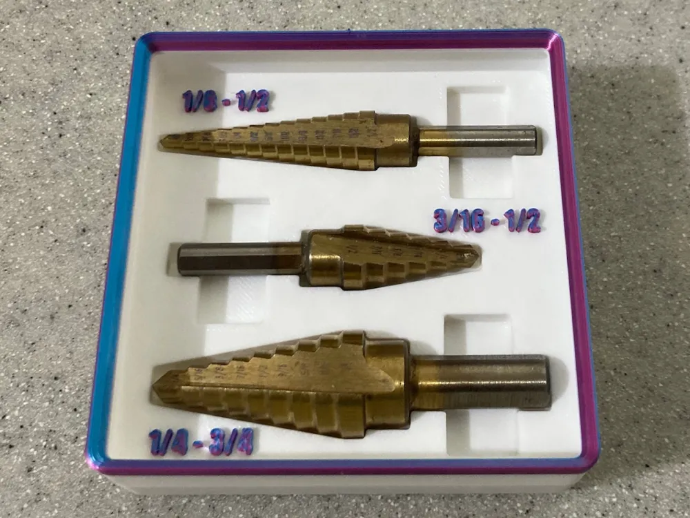 Neiko 10193A Step Drill Bit Gridfinity Holder by vickash - MakerWorld