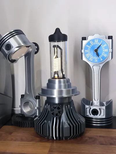 Engine Piston Lamp (LED Lamp Kit-001) - Free 3D Print Model - MakerWorld