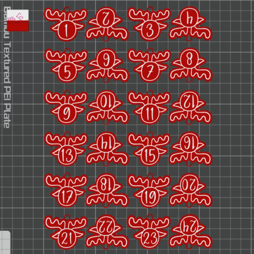 Reindeer Advent Calendar Number Tags - Free 3D Print Model - MakerWorld