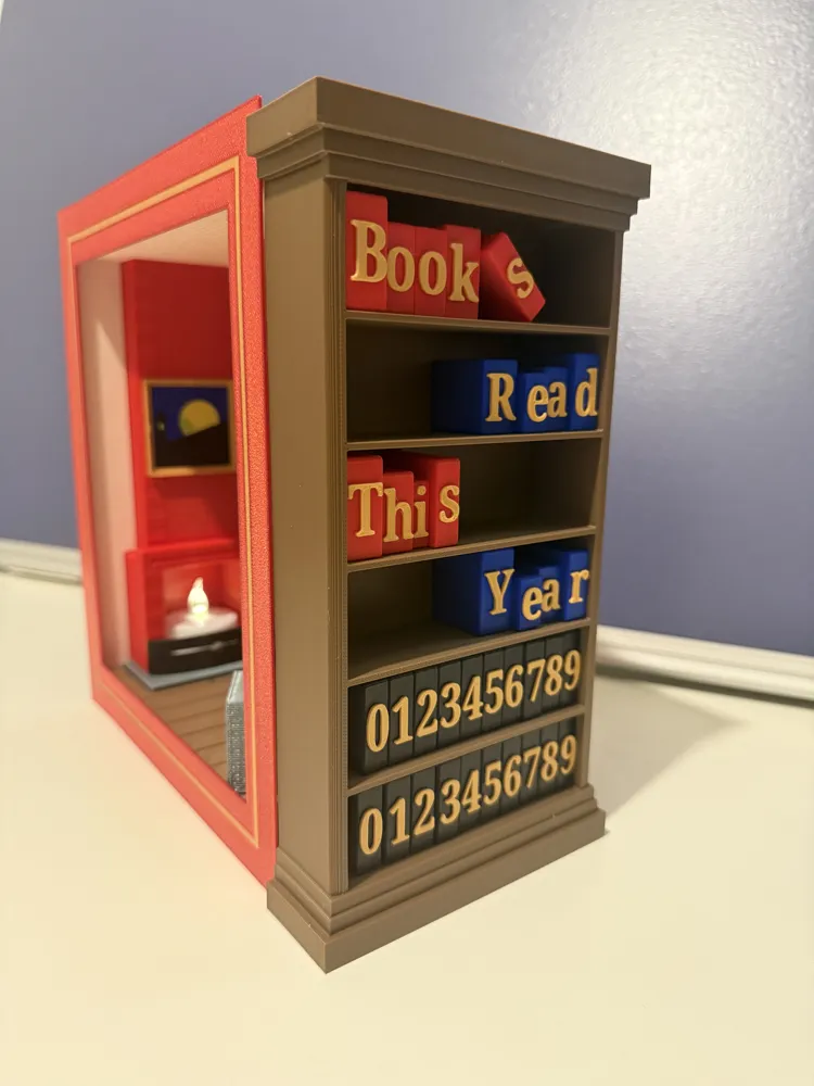 Cosy living Room Books Read Counter in a Book Nook - Free 3D Print ...