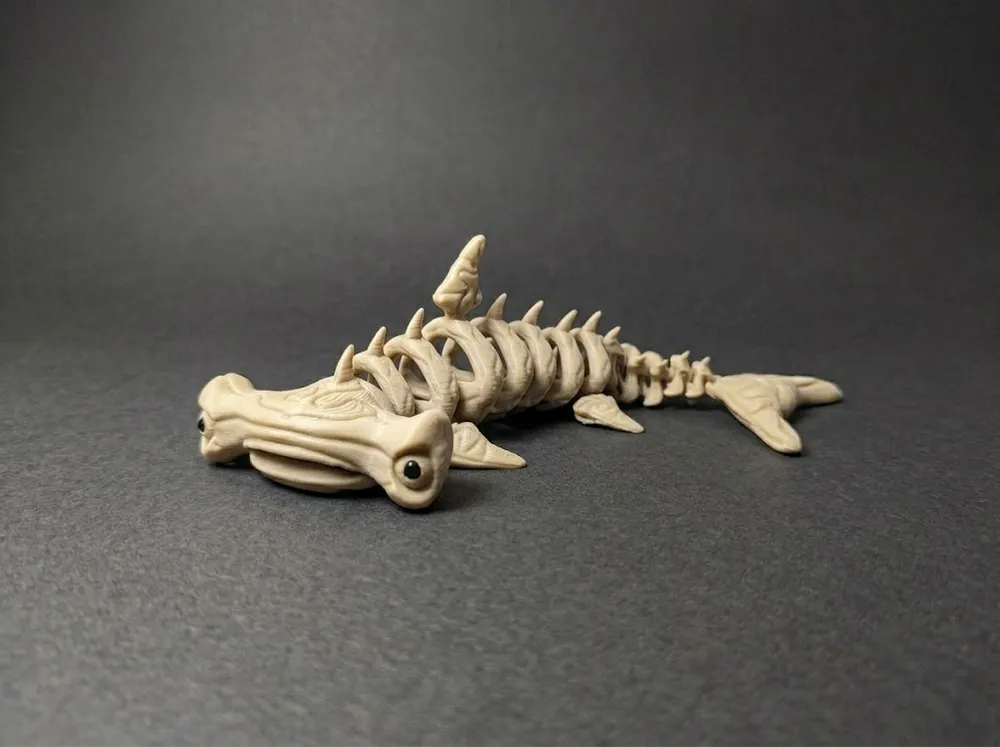 Skeleton Hammerhead Shark - Flexible Design - Free 3D Print Model ...