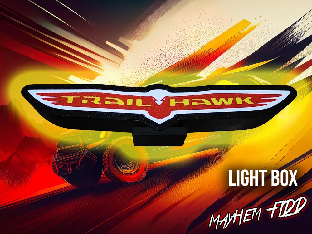 Jeep Cherokee Trail Hawk Logo - LED Light Box by MayHemMakerWorld ...