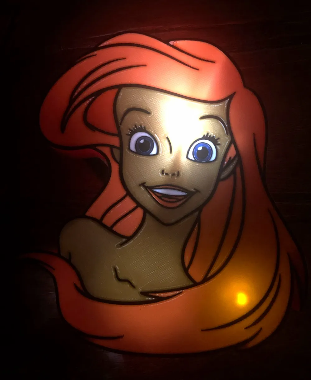 Ariel mermaid night light by rokonec - MakerWorld