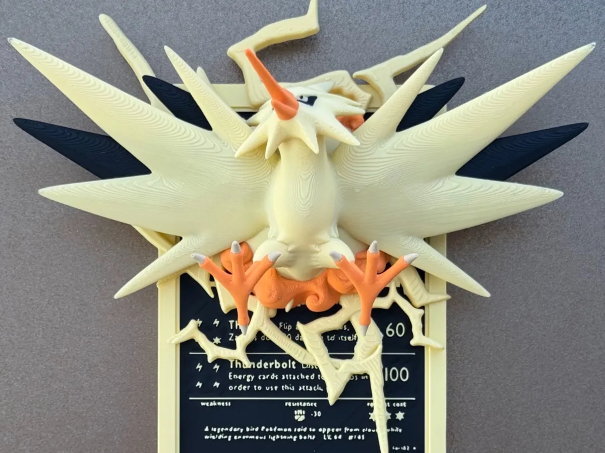 Zapdos 3D Printable Pokémon Card; Pokemon TCG - Free 3D Print Model ...