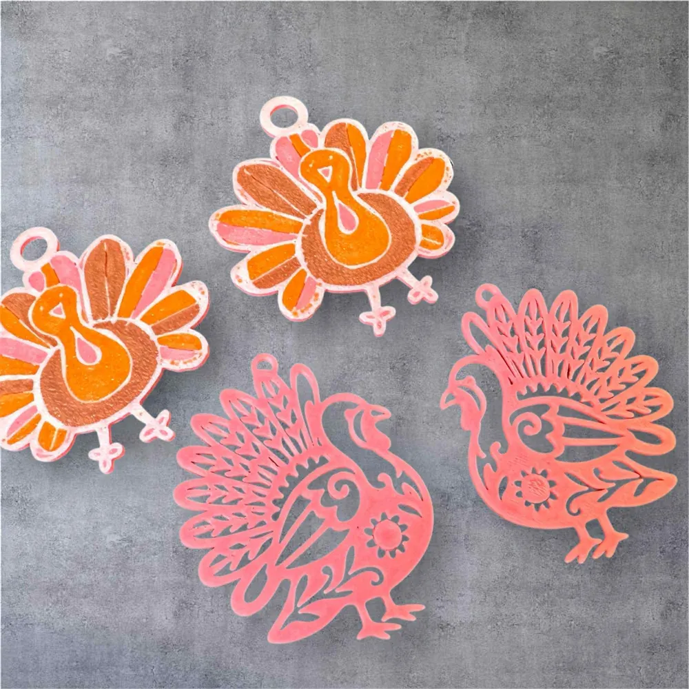 Turkey earrings boho and cartoon - Free 3D Print Model - MakerWorld
