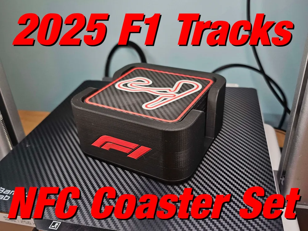 2025 F1 Tracks Coasters with Holder - NFC Embedded - Free 3D Print ...