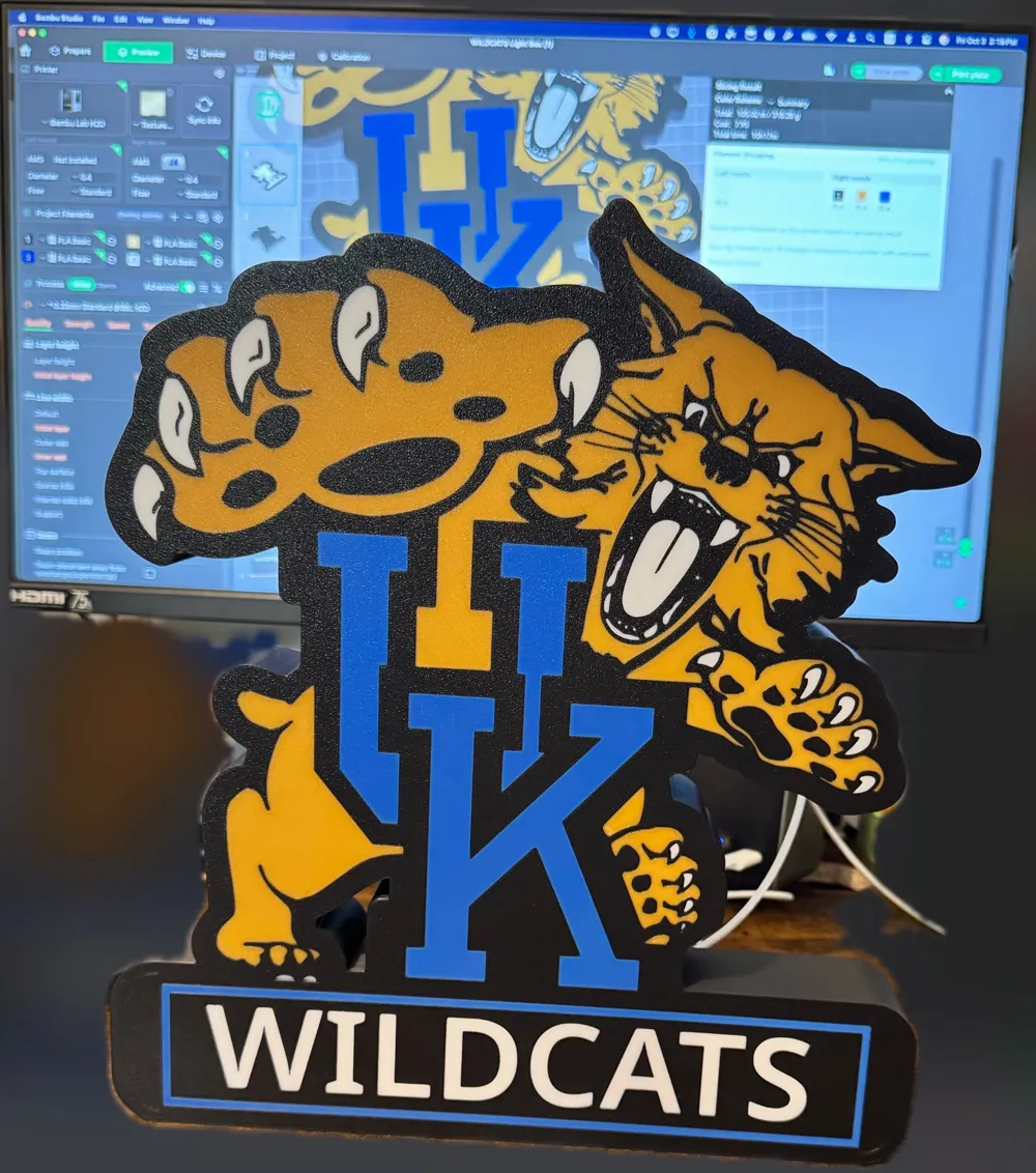 University of Kentucky Wildcats Lightbox Sign - Free 3D Print Model ...