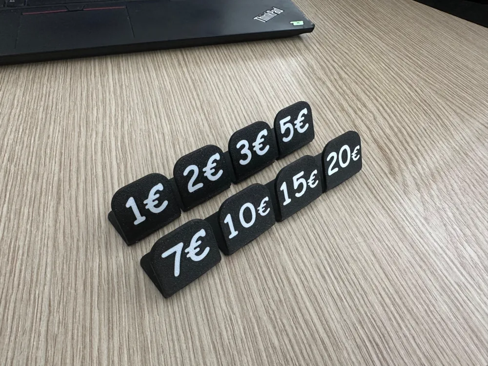 Self Standing Price Tag (€-Euros) NEW MODEL by muccia73.73 MakerWorld ...