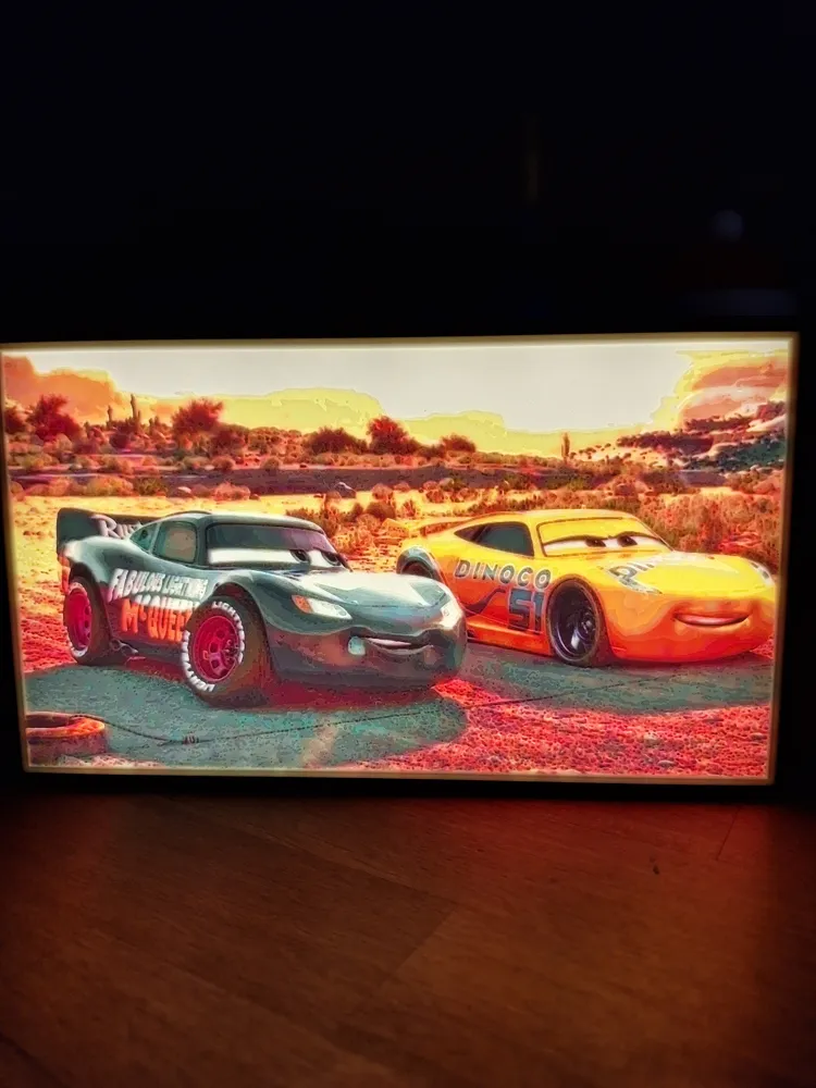 Cars 3 Lightning McQueen Lithophane Lightbox - Free 3D Print Model ...