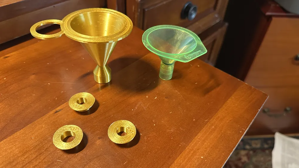 Multi-Caliber Powder Funnel with caliber inserts - Free 3D Print Model ...