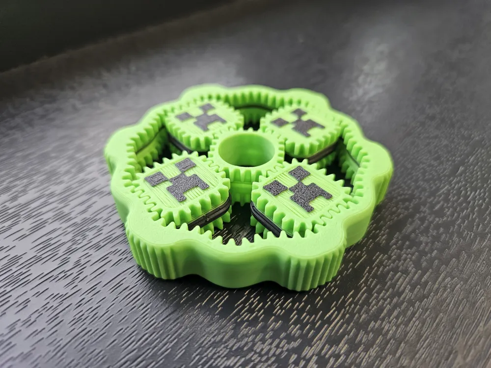 Minecraft Creeper Square Planetary Gears Spinner - Free 3D Print Model ...
