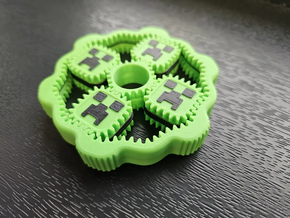 Minecraft Creeper Square Planetary Gears Spinner - Free 3D Print Model ...