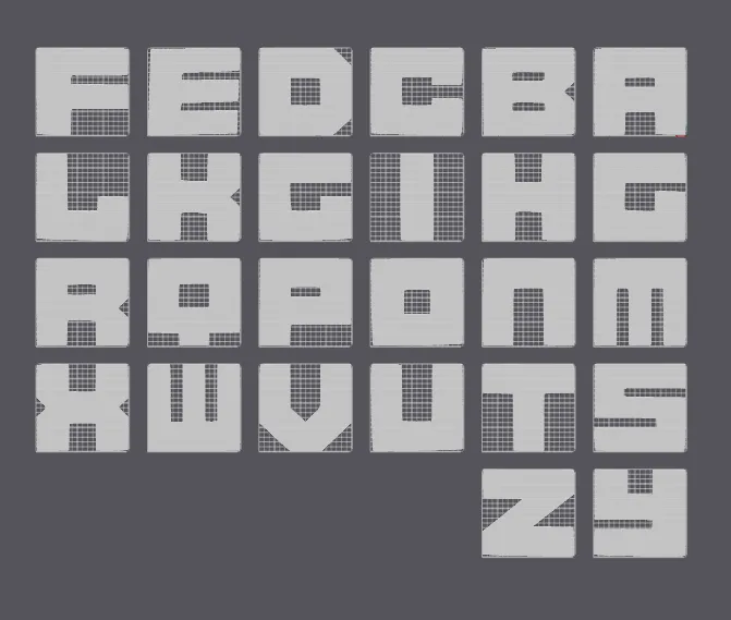 ROBLOX Font Letters A-Z (Facedown) - Free 3D Print Model - MakerWorld