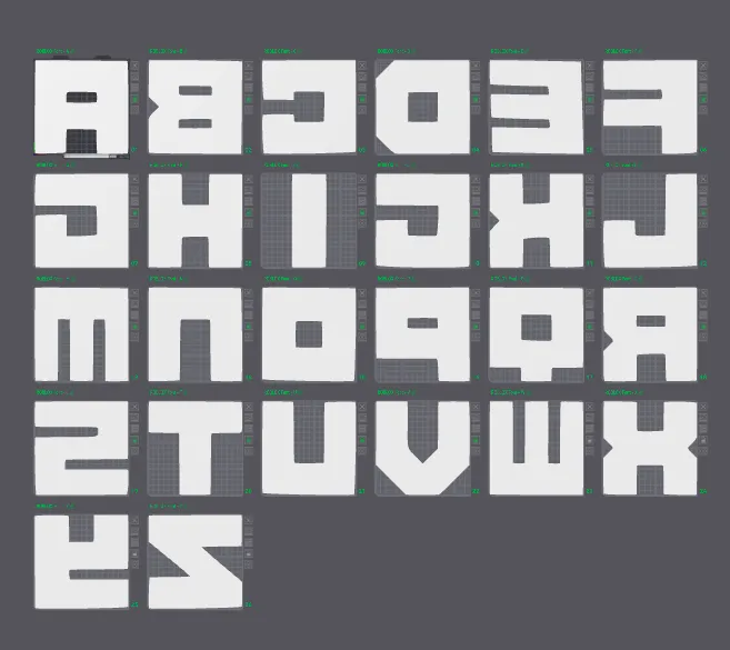 ROBLOX Font Letters A-Z (Facedown) by eric272 - MakerWorld