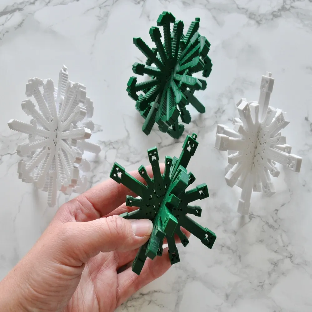 Creeper and Tools/Weapons Minecraft Snowflake Ornaments by ...
