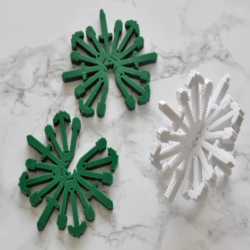 Creeper and Tools/Weapons Minecraft Snowflake Ornaments by ...
