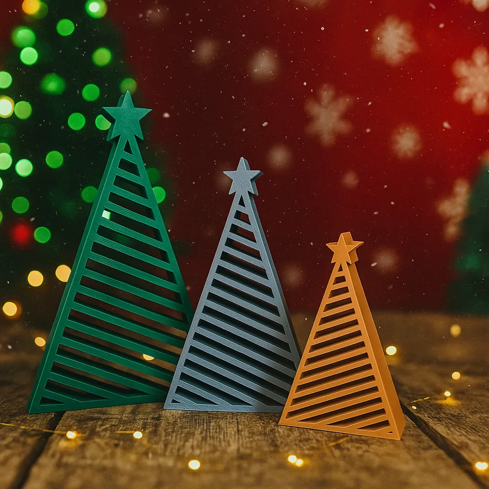 Modern Christmas Tree Set – 4 Geometric Designs - Free 3D Print Model ...