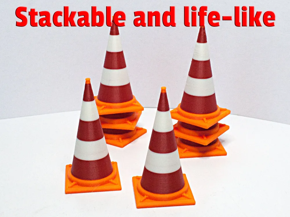 Miniature Traffic Cone, 100% acurate scale model by Wilhelmus - MakerWorld