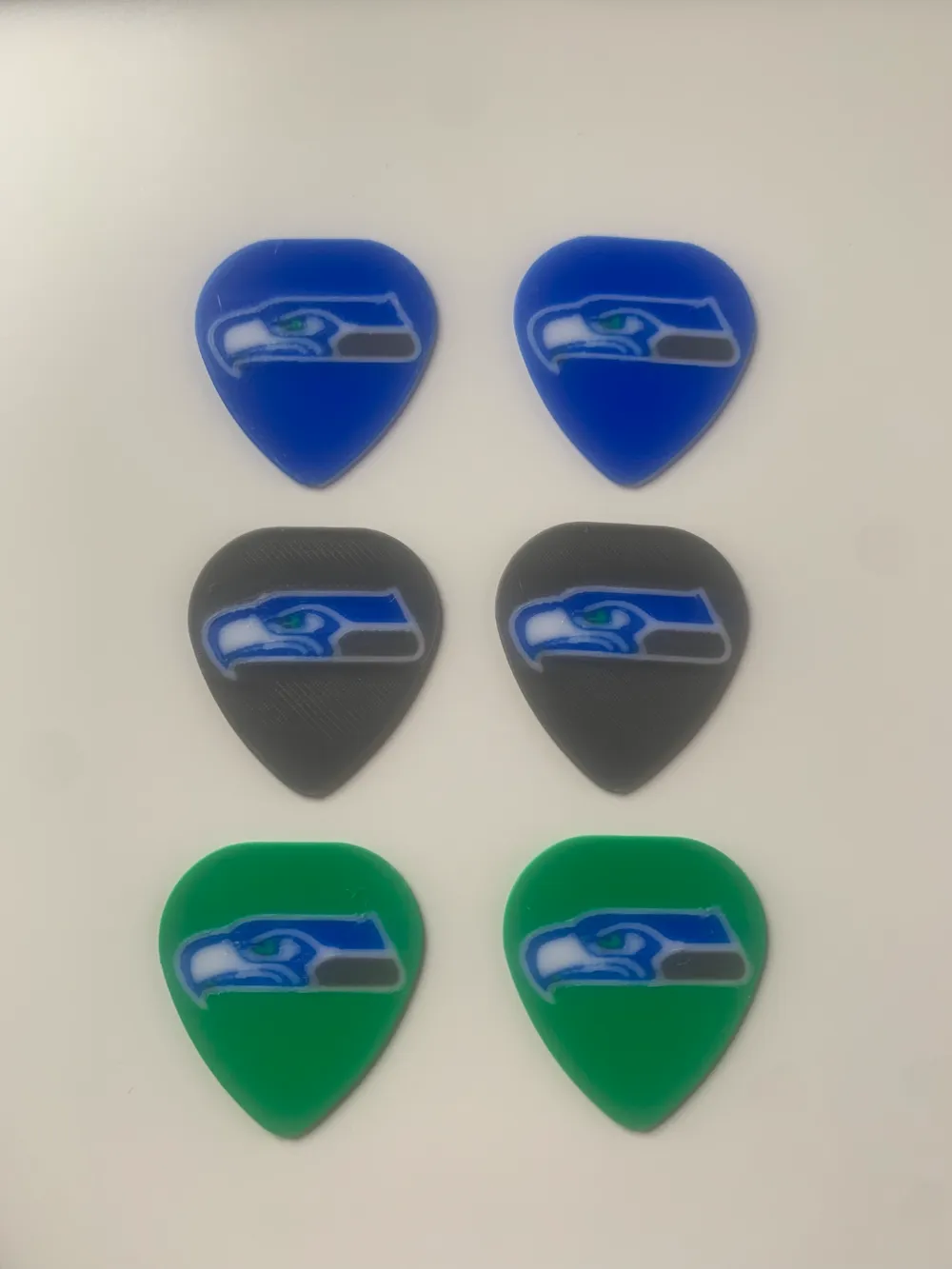Seattle Seahawks Guitar Pick by ZubackaMakerWorld: Download Free 3D Models