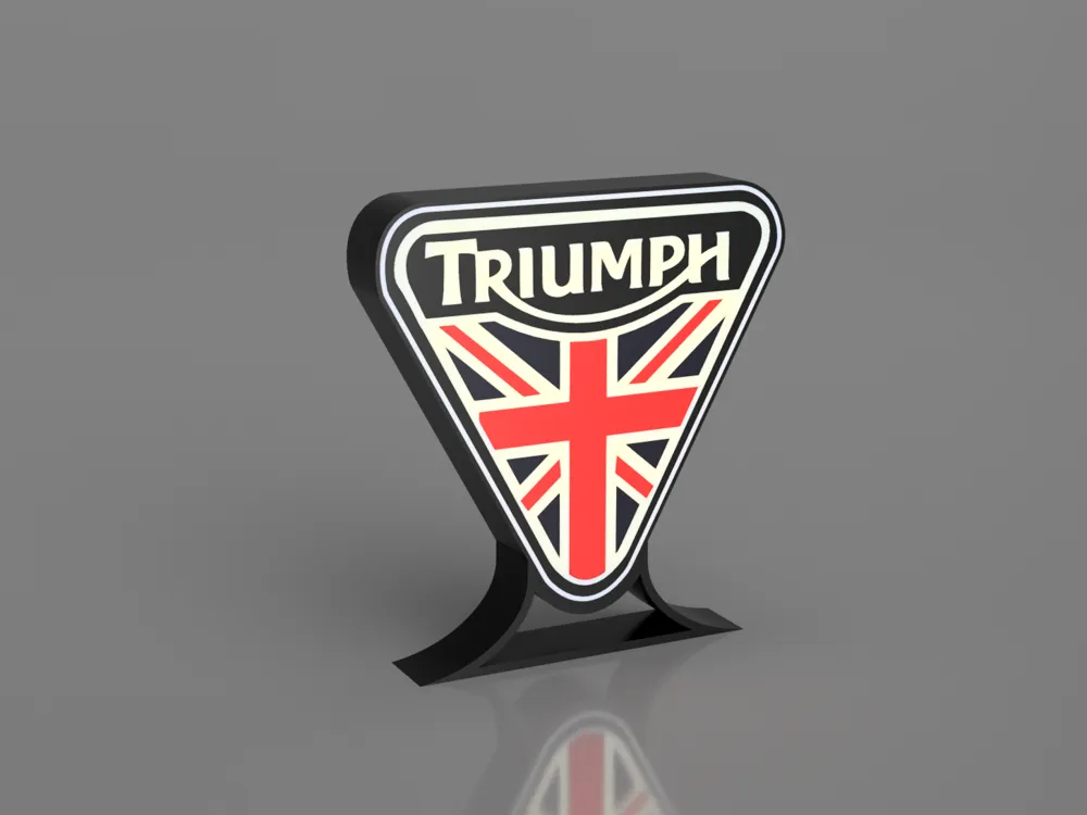 Triumph Motorcycle Logo Lightbox - Free 3D Print Model - MakerWorld