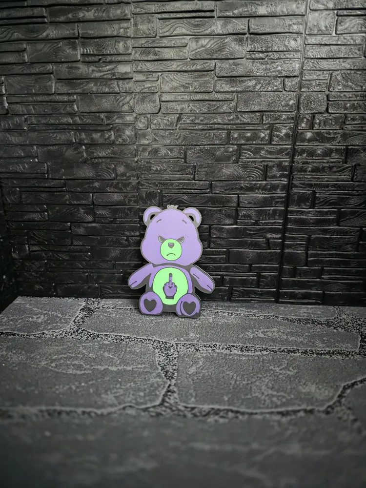 FU Beary Refrigerator Magnet Sign - Free 3D Print Model - MakerWorld