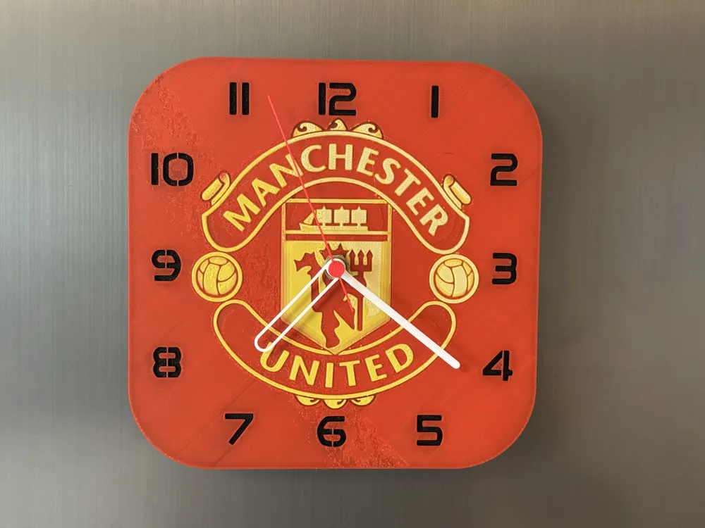 Wall / Desk Clock Manchester United - Free 3D Print Model - MakerWorld