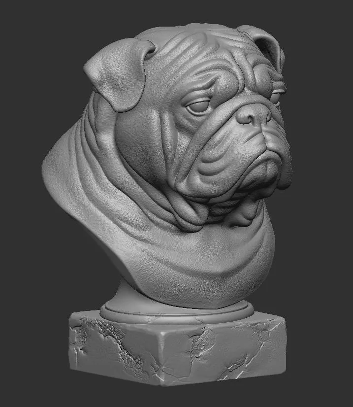 ENGLISH BULLDOG BUST - Free 3D Print Model - MakerWorld