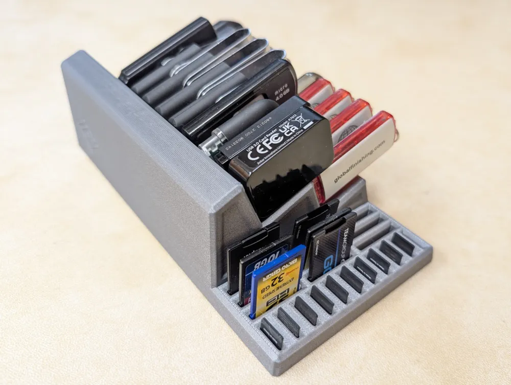 Desktop USB / SD Card / Micro SD Card Organizer by eclien MakerWorld ...
