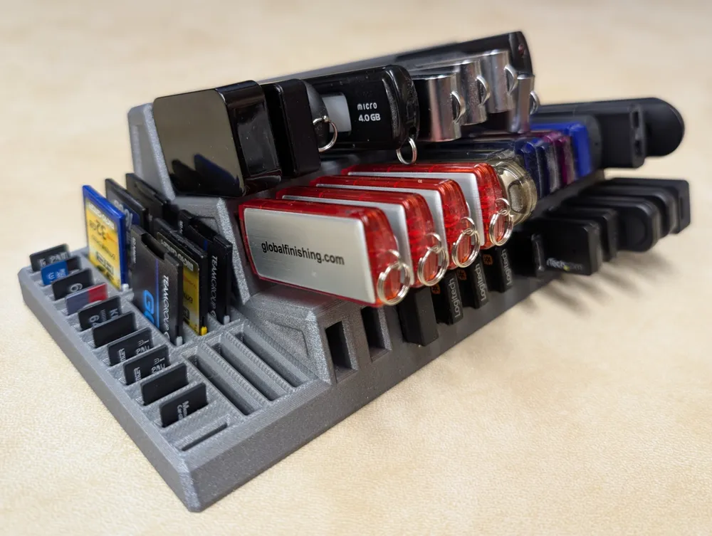 Desktop USB / SD Card / Micro SD Card Organizer by eclien MakerWorld ...