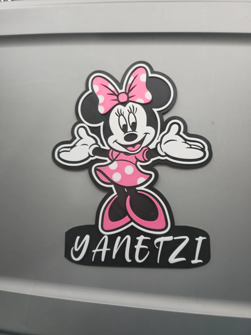 Customize Minnie mouse name plate - Free 3D Print Model - MakerWorld