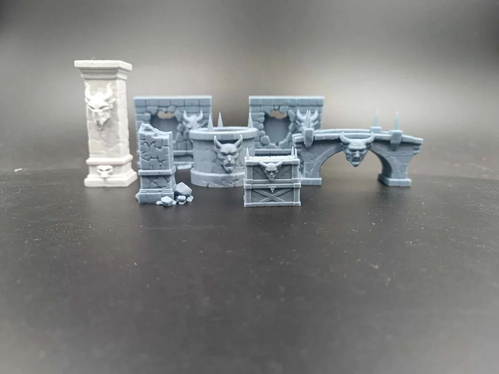 Miniature Terrain - Demonic Dungeon Set scenery by drakeforge3d MakerWorld: Download Free 3D Models
