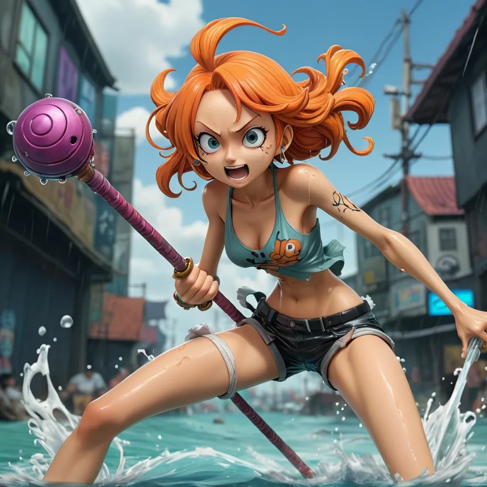 Nami from one piece hueforge by MintPrintzMakerWorld: Download Free 3D Models