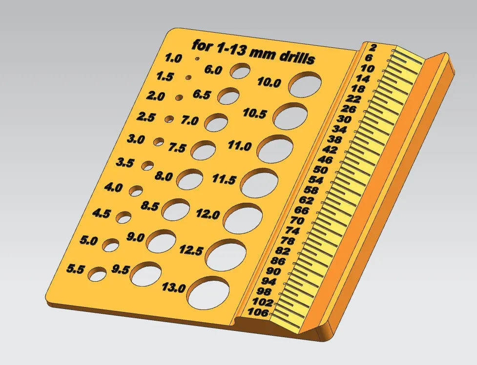 Drill Gauge card 1-13 mm by danshti - MakerWorld