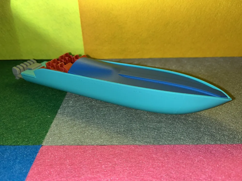 HO Train Scale Cigarette Boat 55' - Free 3D Print Model - MakerWorld