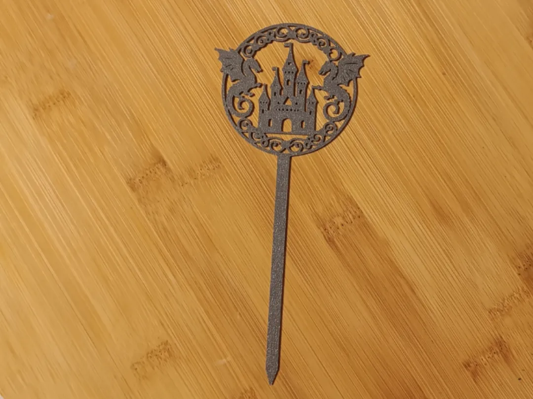 Dragon Castle Fairy Tale Plant Stake - Free 3D Print Model - MakerWorld