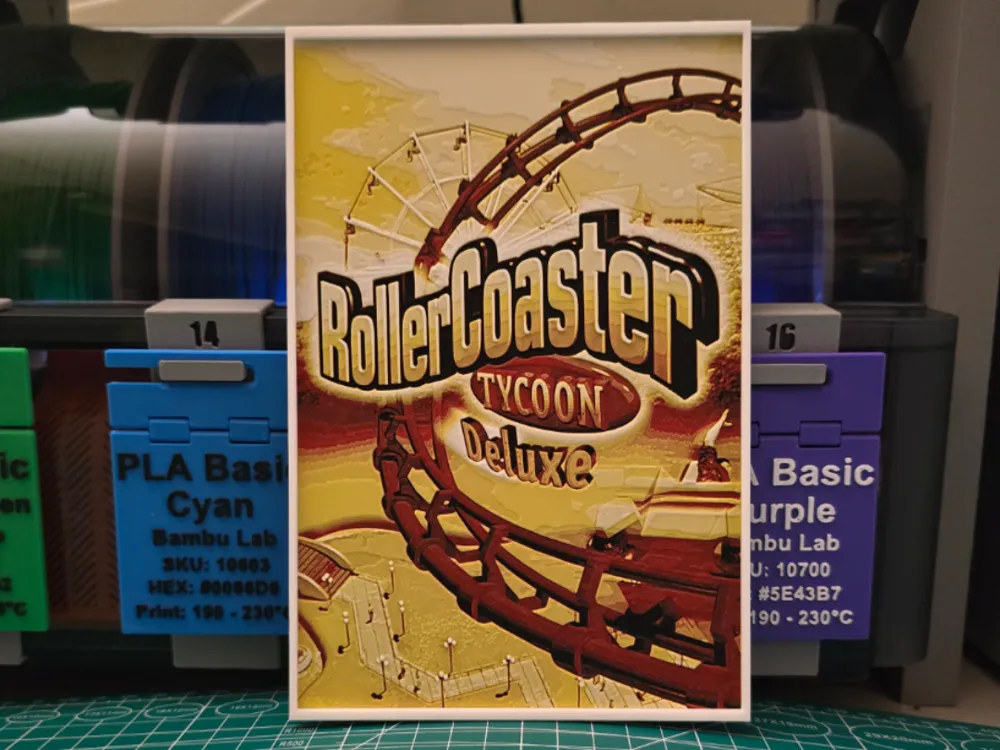 RollerCoaster Tycoon Poster - Hueforge Art by Lumpy3D - MakerWorld