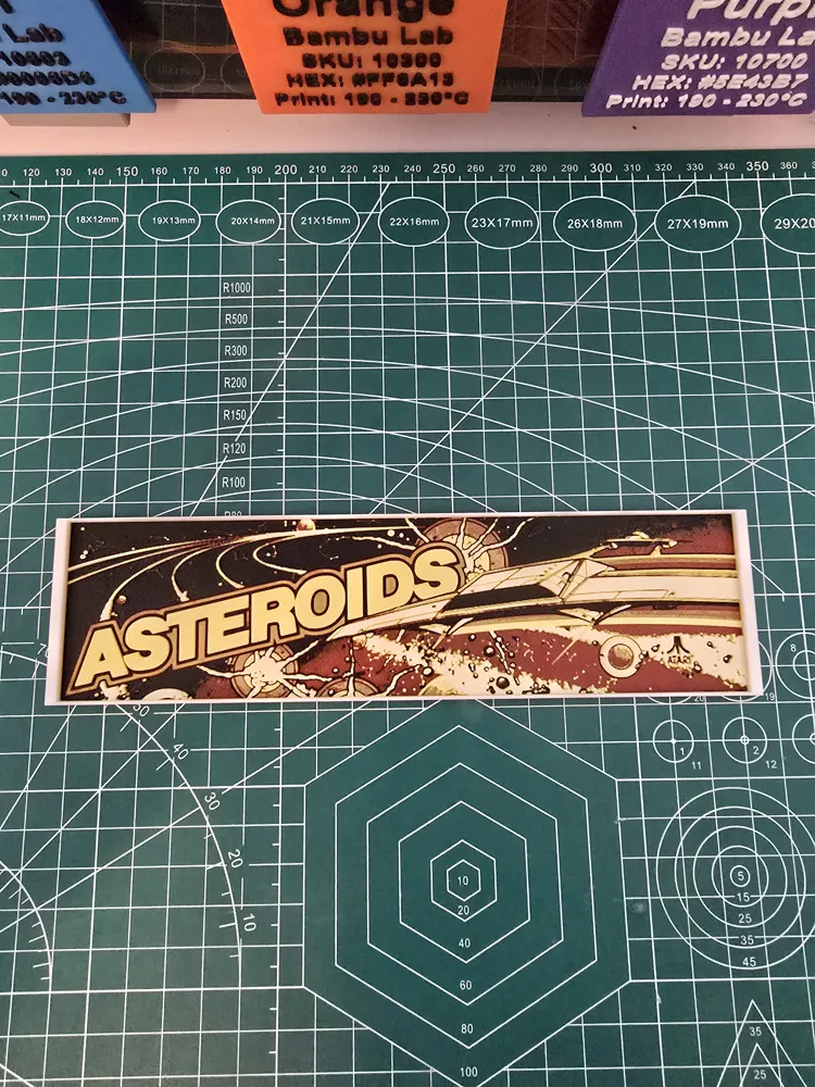 Asteroids Arcade Marquee - Hueforge Art by Lumpy3D MakerWorld: Download ...