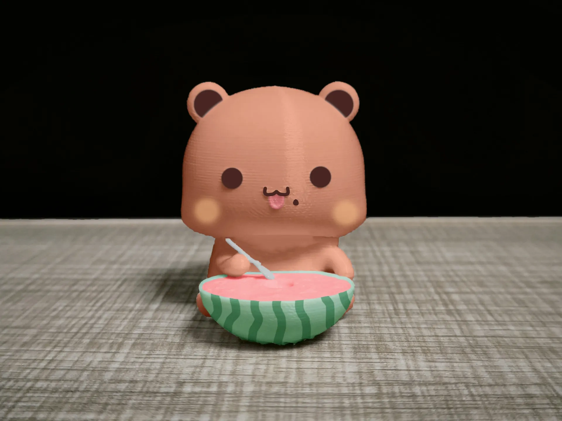 Couple Bear Series-Bubu sitting and eating watermelon by J.Z.D ...