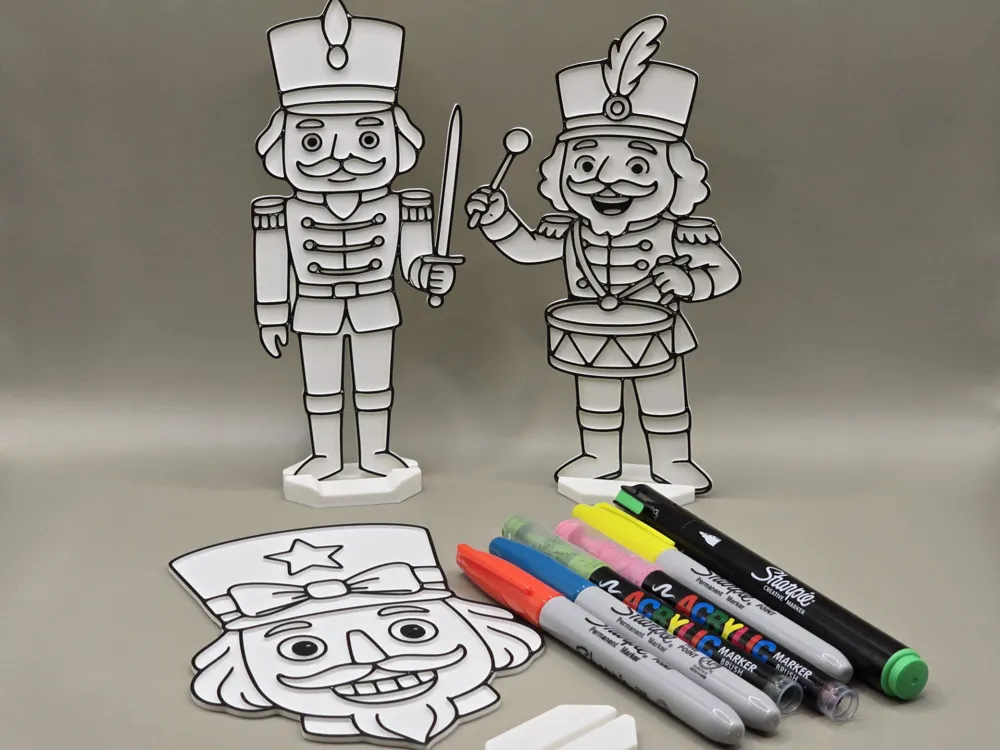 Christmas Nutcracker Coloring Festive Pack 3 Craft by Merilno3D ...