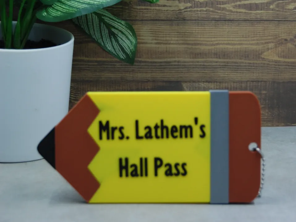 Pencil Hall Pass Keychain - Free 3D Print Model - MakerWorld