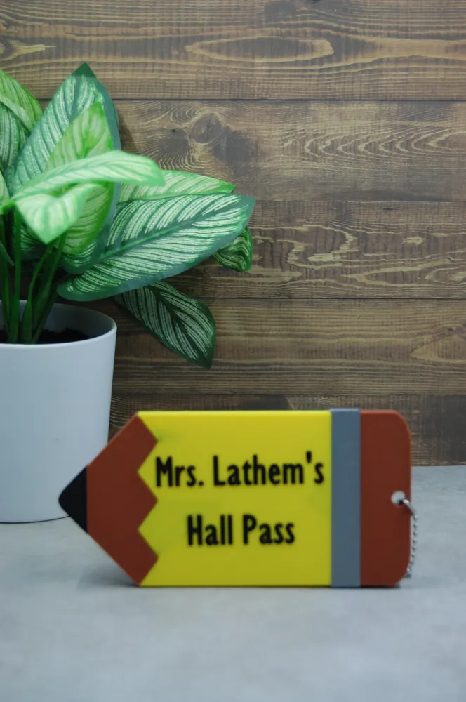 Pencil Hall Pass Keychain - Free 3D Print Model - MakerWorld