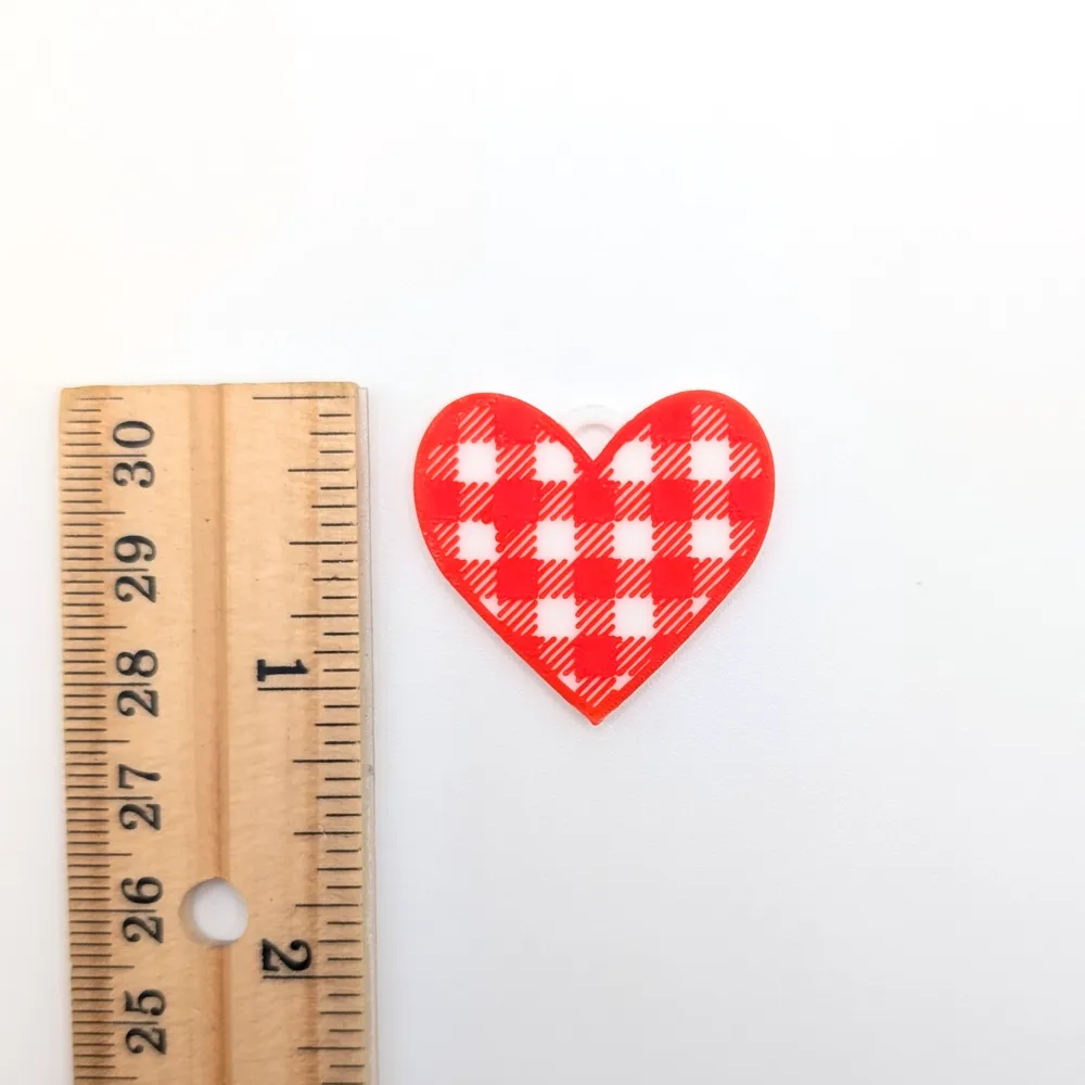 Gingham Plaid Heart Keychain Valentine by Amanda Roos - MakerWorld