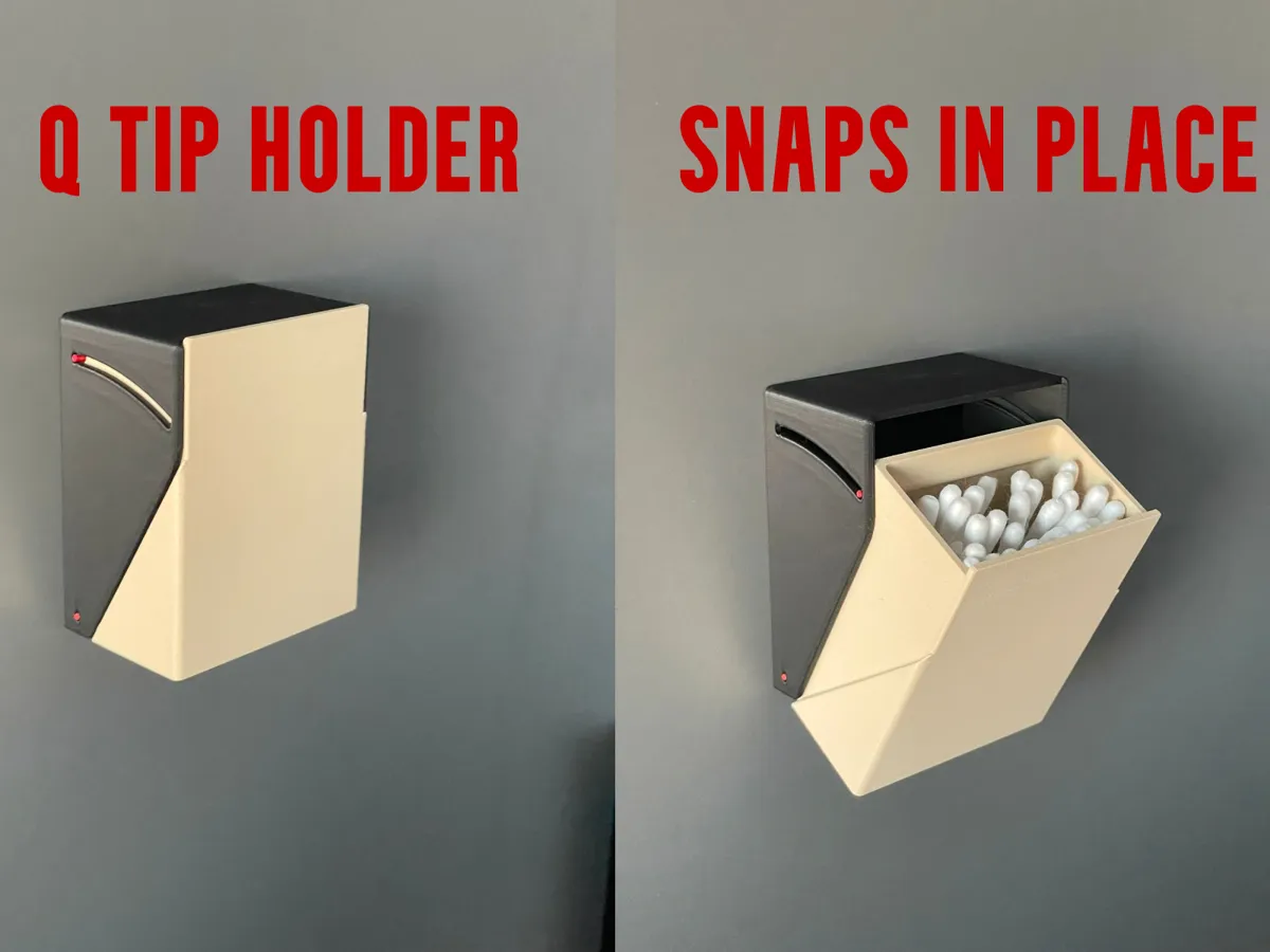 Q Tip Holder with cover - Free 3D Print Model - MakerWorld