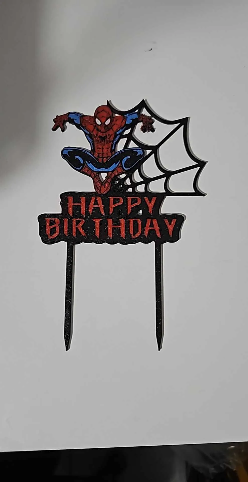 Spiderman Happy Birthday Cake topper by 3dToppers MakerWorld: Download ...