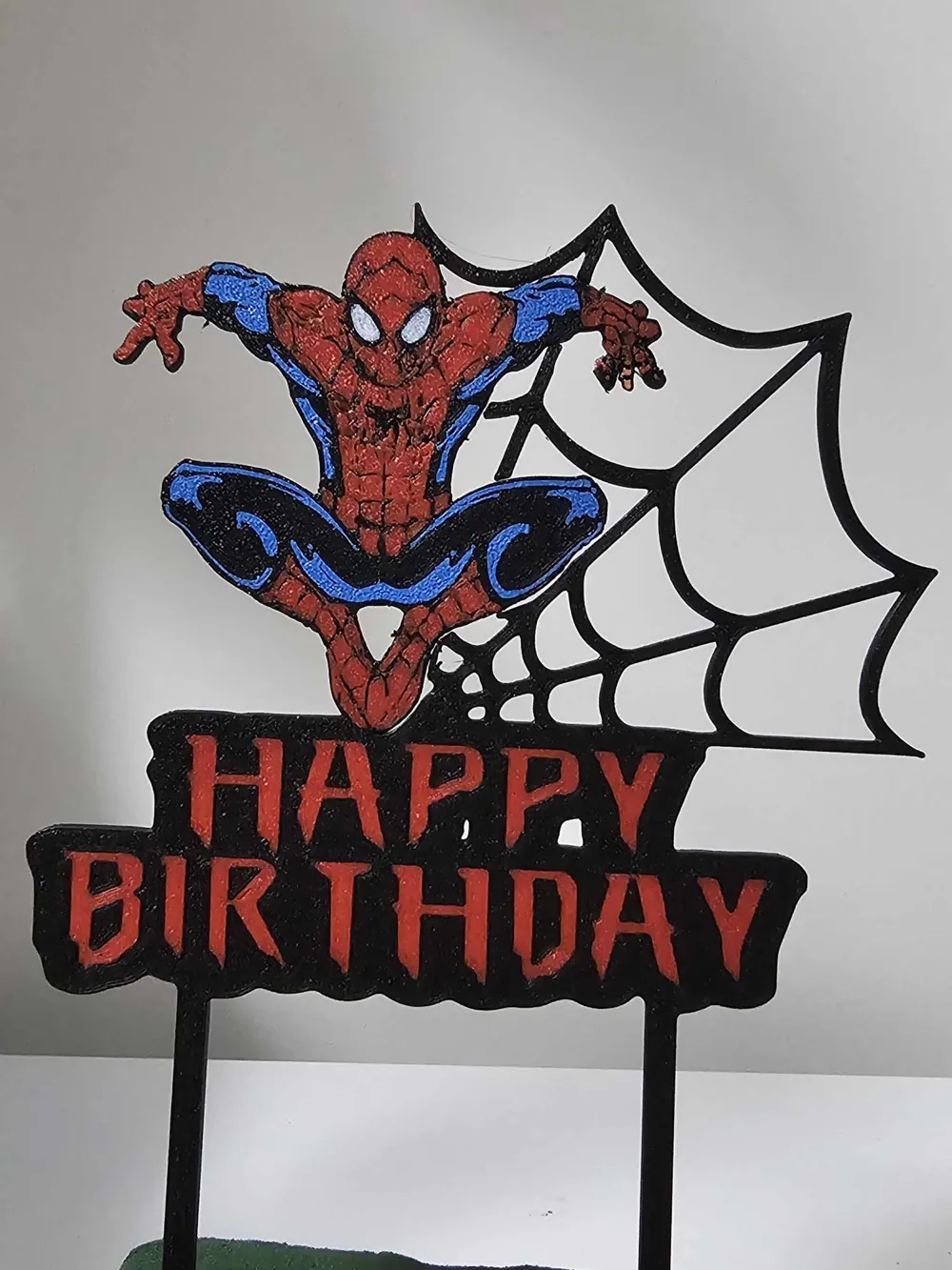 Man Spider Happy Birthday Cake topper - Free 3D Print Model - MakerWorld