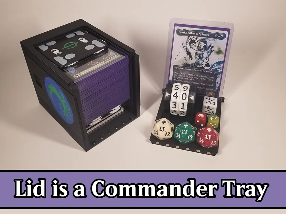 MTG Commander / EDH Deck Box + Command Zone Lid - Free 3D Print Model ...